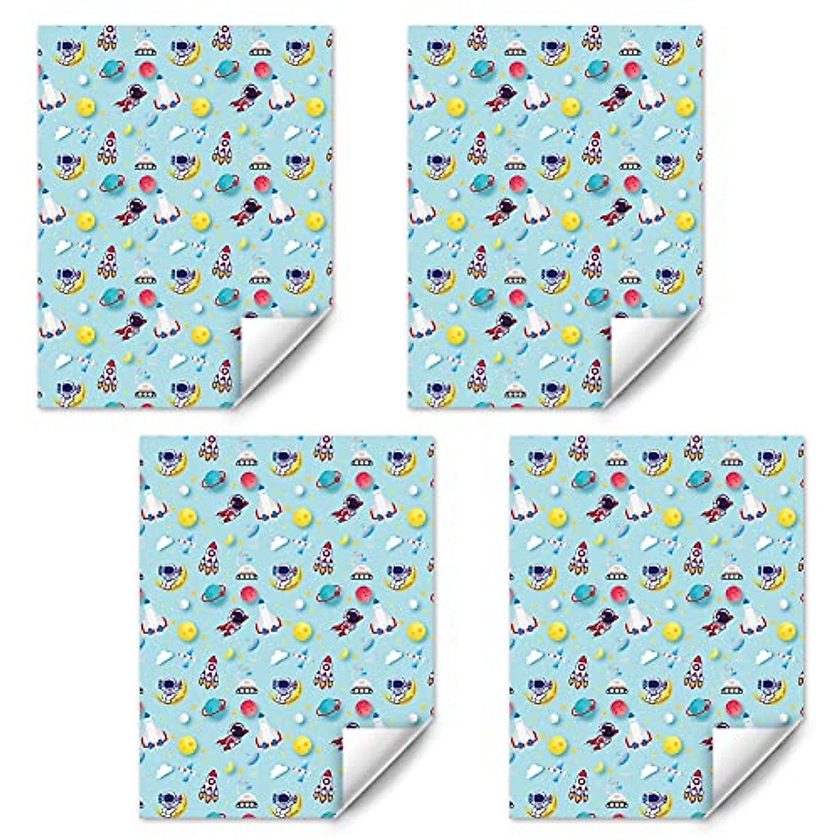 Out Space Wrapping Paper for Boys Girls Kids, Astronauts Rockets Moon Satellites Probes Planets Pattern Space Galaxy Wrapping Paper for Space Sky Fanatics Women Men Birthday Party Gift Wrap Paper