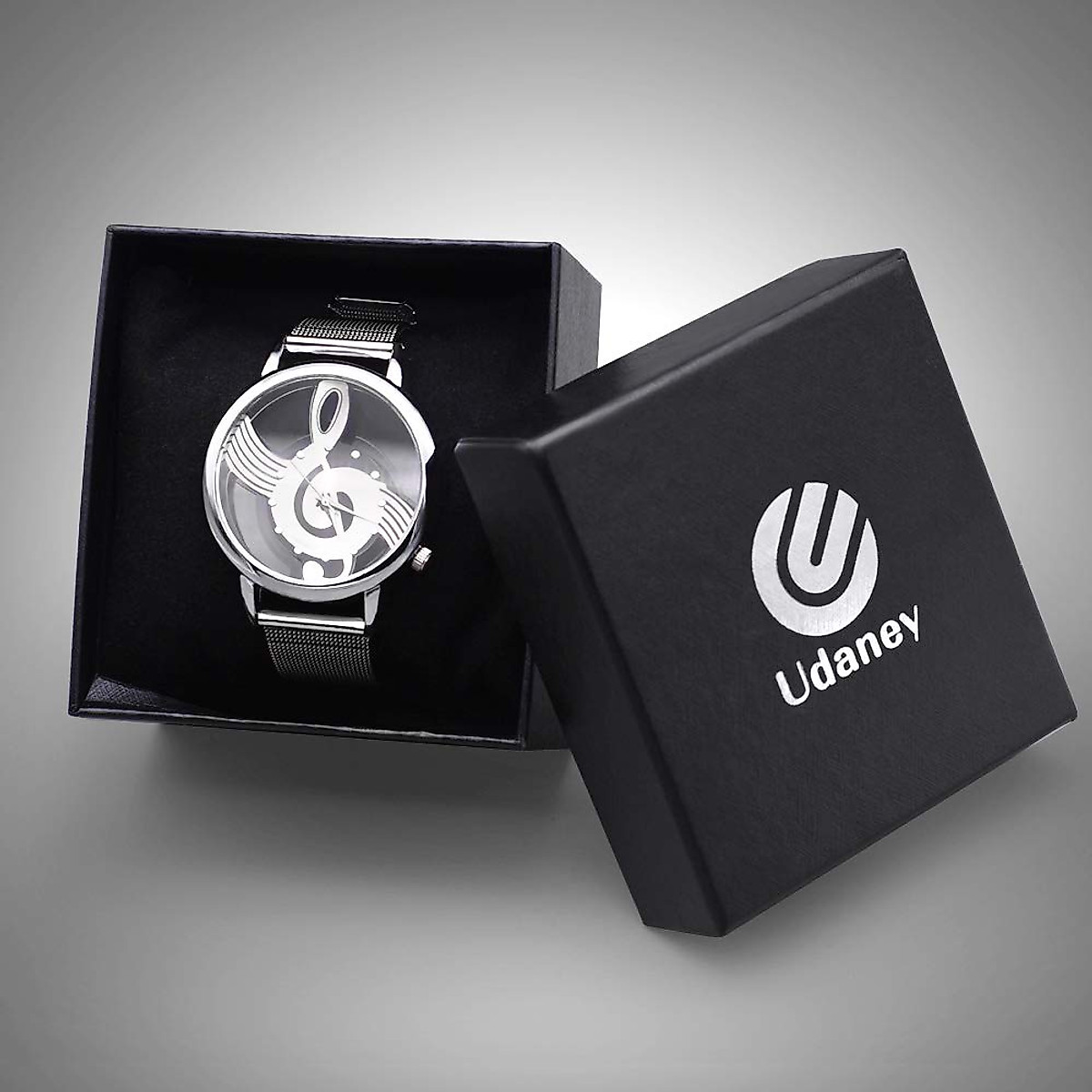 Unique Watch Musical Note Hollow Stainless Steel Mesh Strap Quartz Unisex Fashion Wrist Watch