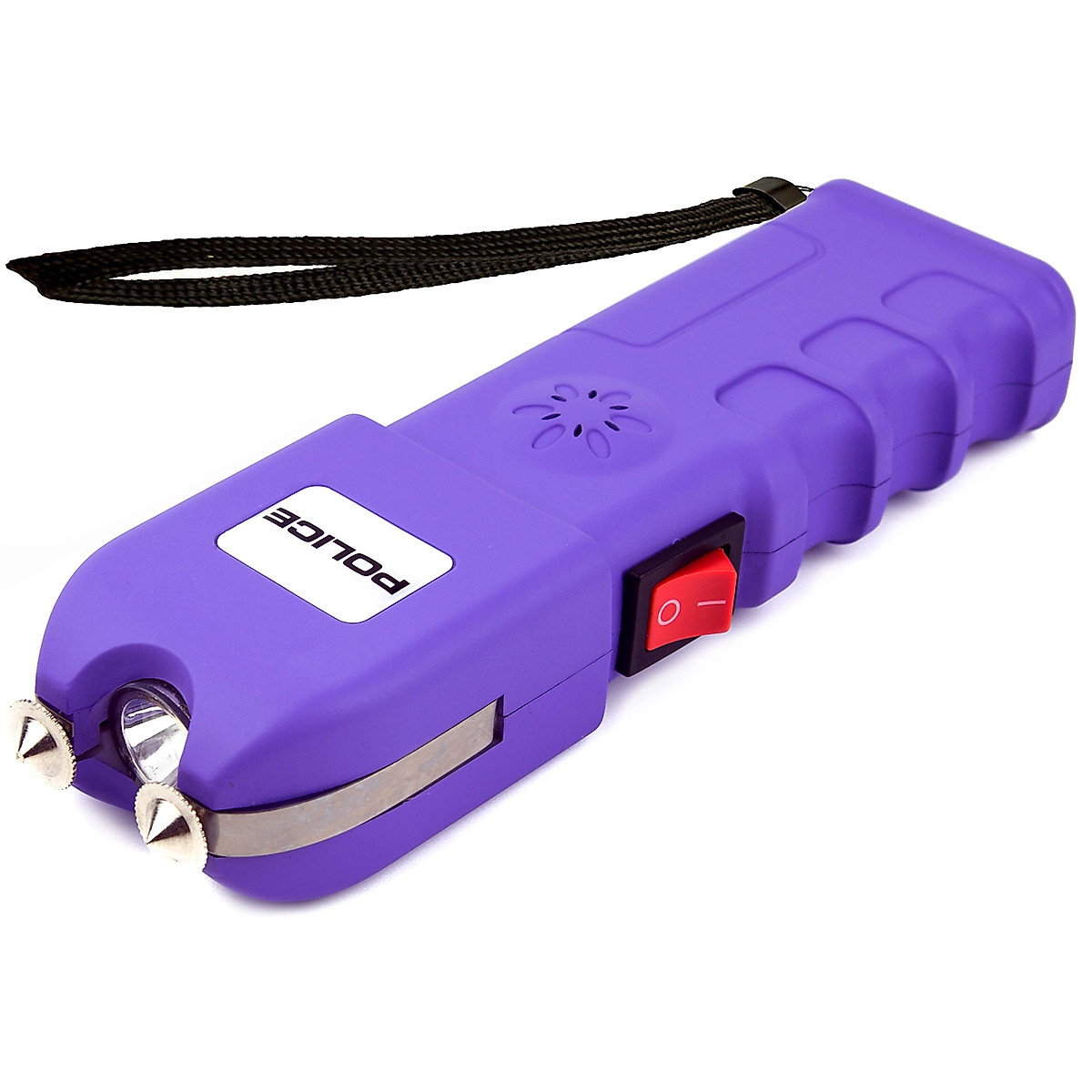 POLICE 928 Stun Gun with LED Flashlight and Siren Alarm, Purple