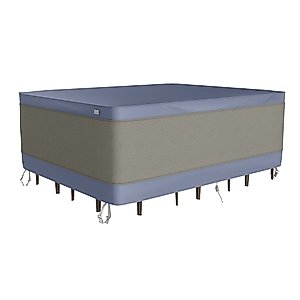 Garden Balsam Waterproof Rectangular Patio Table and Chair Cover Blue Grey 74" L X 47" D X 28" H Outdoor General Purpose Furniture Covers Patio Furniture Set Cover
