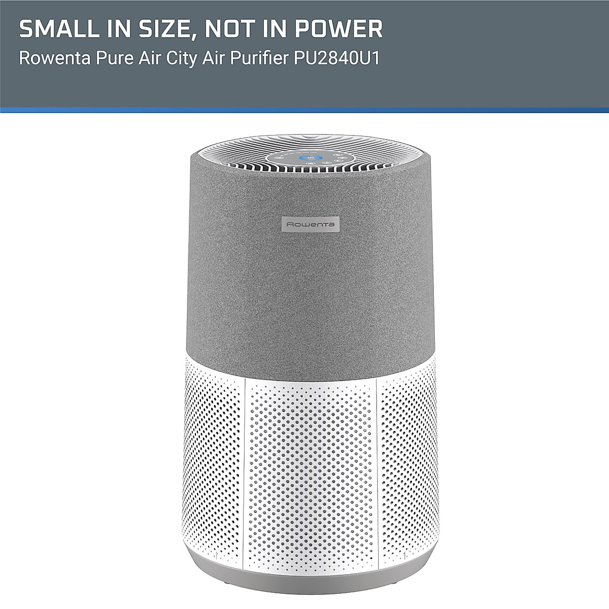 Rowenta Pure Air City Air Purifier 876 Square Foot Room Dust Pet Dander Smoke Mold Pollen Bacteria Virus Allergen, Odor Removal, for Home Office Nursery, HEPA Filter PU2840