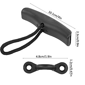 Alomejor 2 Packs Kayak Pull Handle Canoeing T Shape Pull Handle with Cord and Pad Eyes & Screws