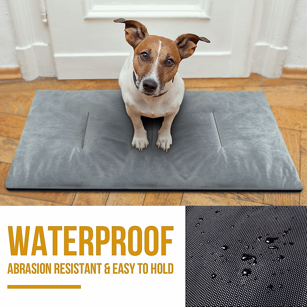 OneTigris Travel Dog Bed - Portable Waterproof Anti-Slip Dog Camping Bed, 3.6ft by 2.2ft Outdoor Indoor Mat Cushioned Plush Warm Puppy Mattresses