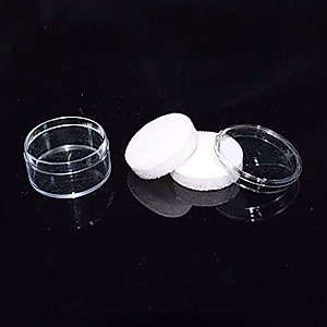 12Pcs Small Loose Diamond Gemstone Display Box Round Jewelry Show Box Case Container Holder with Clear Top Lids and Sponge, White and Black