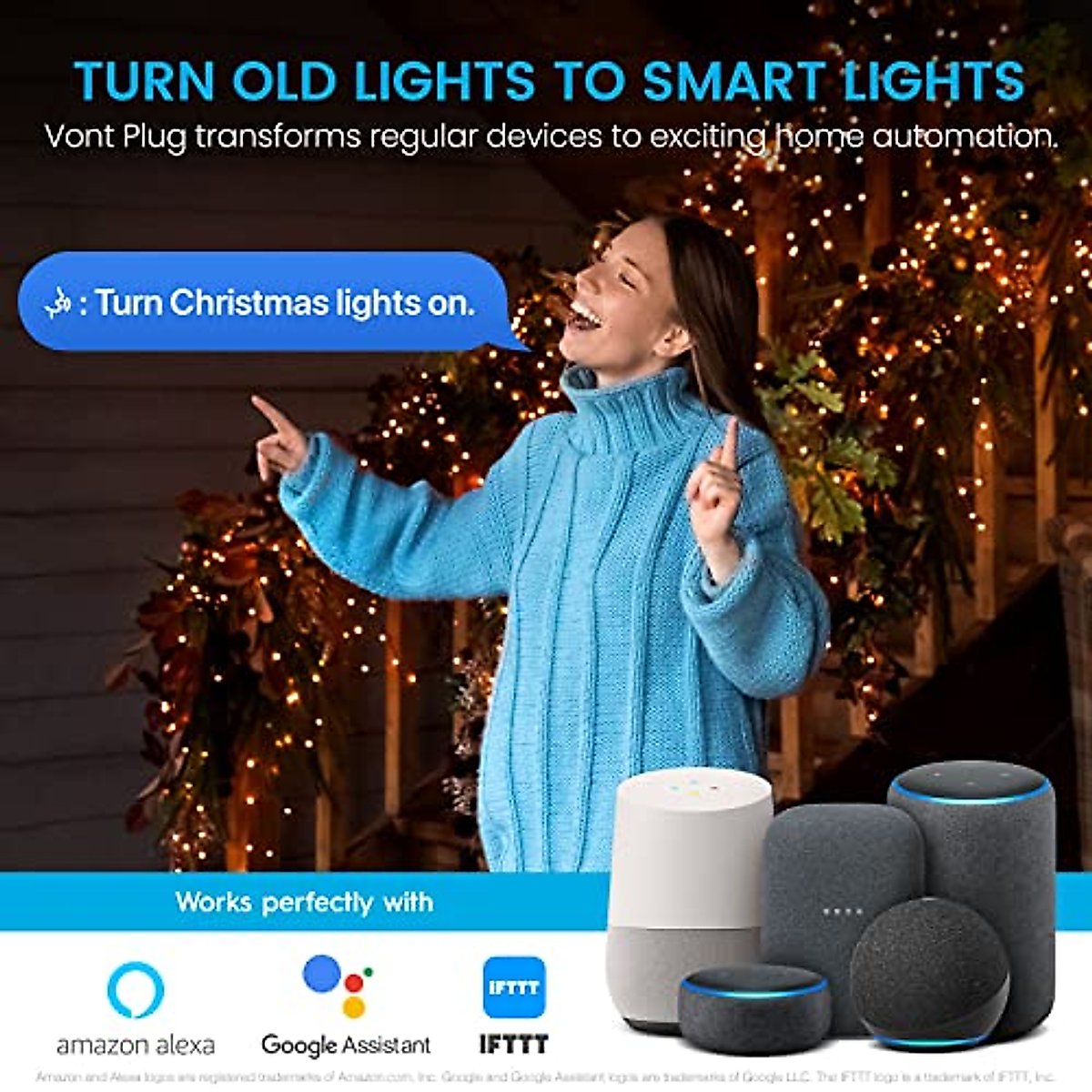Vont Smart Plug [1 Pack] Alexa Smart Plugs, WiFi + Bluetooth, No Hub Required, Smart Home, Google Home & IFTTT, Voice Command, Timer & Schedules, Control Anywhere, Vacation Mode, ETL & FCC Certified
