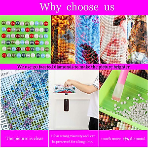 4 Pack Diamond Painting Kits for Adults 5D Rose Flower Diamond Art Kit for Beginners, DIY Paint with Round Full Drill Diamonds Paintings Gem Art for Christmas Home Wall Decoration Gift 11.8x11.8in