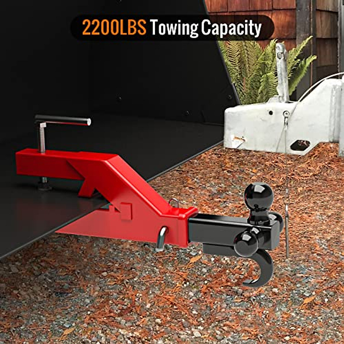 Sulythw Clamp On Trailer Hitch 2" Ball Mount Receiver Adapter for Tractor Bucket Kubota