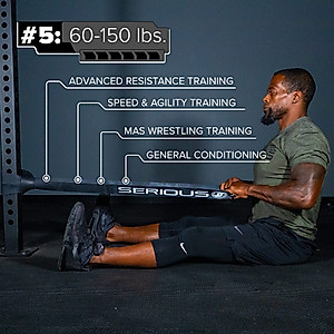 SERIOUS STEEL FITNESS Assisted 41" Pull-Up Band, Resistance & Stretch Band, Powerlifting Band & Pull-up Assist Loop Band (#5 Black - Single Band)