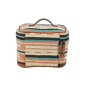 STS Ranchwear Palomino Serape Train Case, Durable Compact Travel Zipper Handbag with Leather Accents