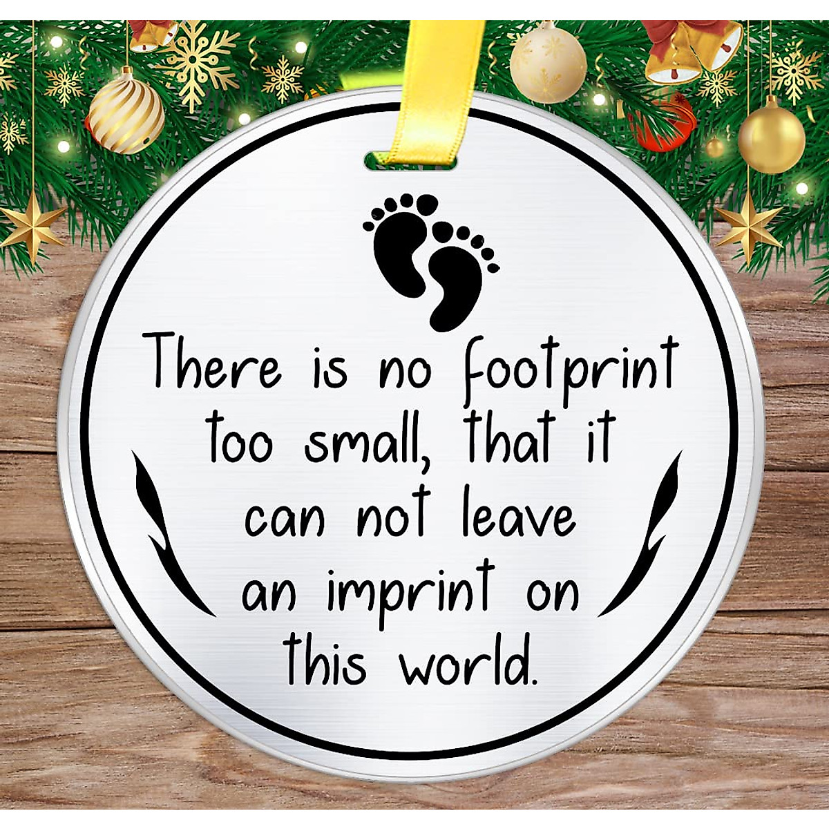 Infant Memorial Ornament Christmas Keepsake- No Footprint is Too Small- Baby Loss Remembrance Sympathy Gift