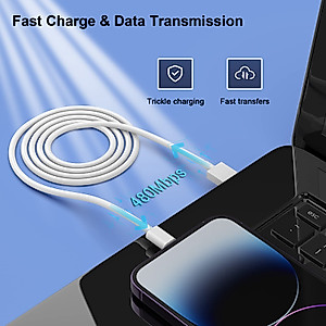 5 Pack(3/3/6/6/10FT [Apple MFi Certified] iPhone Charger,) Lightning Cable Fast Charging Data Sync Transfer Cord Compatible iPhone 13/12/11 Pro Max/Mini/XS MAX/XR/XS/X/8/7/Plus/6 iPad AirPods-White