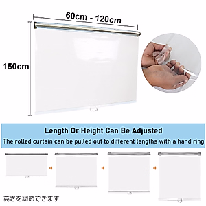 LXLZYXSF Clear Plastic Roller Shade for Supermarket Vegetables Display Cabinet/Commercial Refrigerated Upright Refrigerators, Counter Partition Blind with Handle (Size : W60cmxH150cm)
