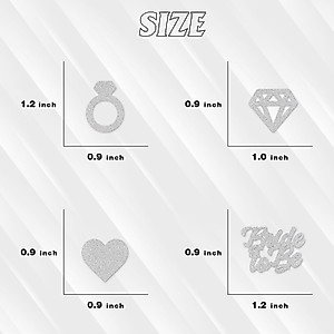 Helewilk Silver Glitter Bride to Be Confetti, She Said, Happy Engagement Bridal Shower Party Supplies, Diamond Ring Table Decorations Favor, 120 Pcs