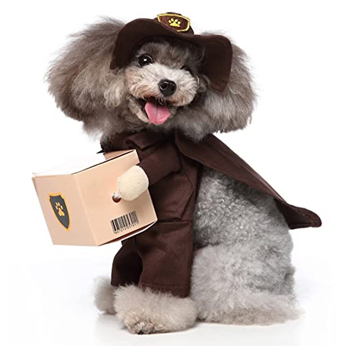 XIAOYU Pet Dog Cat Halloween Costume, Funny Halloween Christmas Party Clothes Apparel for Small Dog Cat Cosplay, Porter Costume, L