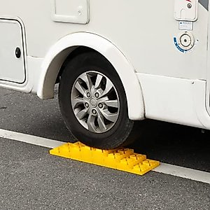 Homeon Wheels Camper Leveling Blocks, Ideal for Leveling Single and Dual Wheels, Heavy Duty Rv Leveling Blocks and Chocks Anti-Slip Pads Design, Camper Levelers 10 Pack with Carrying Bag (WH-102)