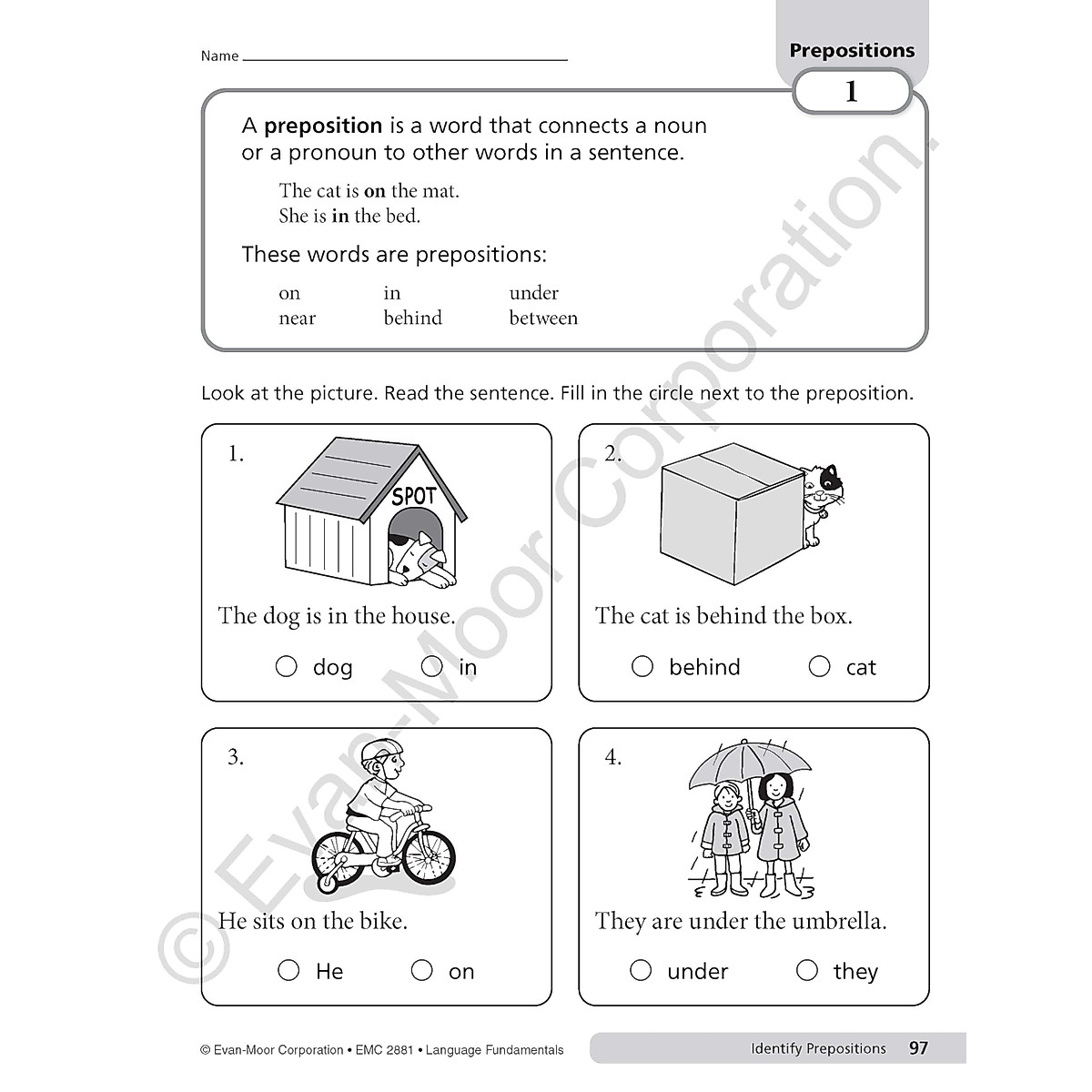 Language Fundamentals, Grade 1