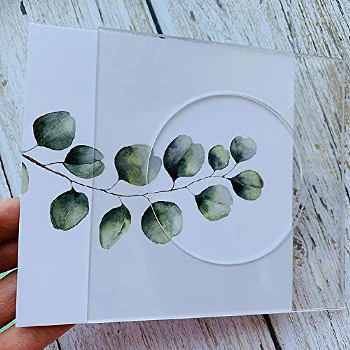 Set of 6 Clear Acrylic Coasters with Insert for Cocktail Napkins