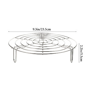 Stainless Steel Steamer Rack for Pots, Round Cooling Rack 9.2 in (diameter)*2.2 in (height), Steam Rack for Steam Fryer Stockpot Pressure Cooker
