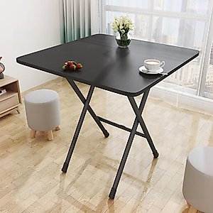 Leasote Folding Square Dining Table, 23" Black Table, Indoor/Outdoor for Small Spaces