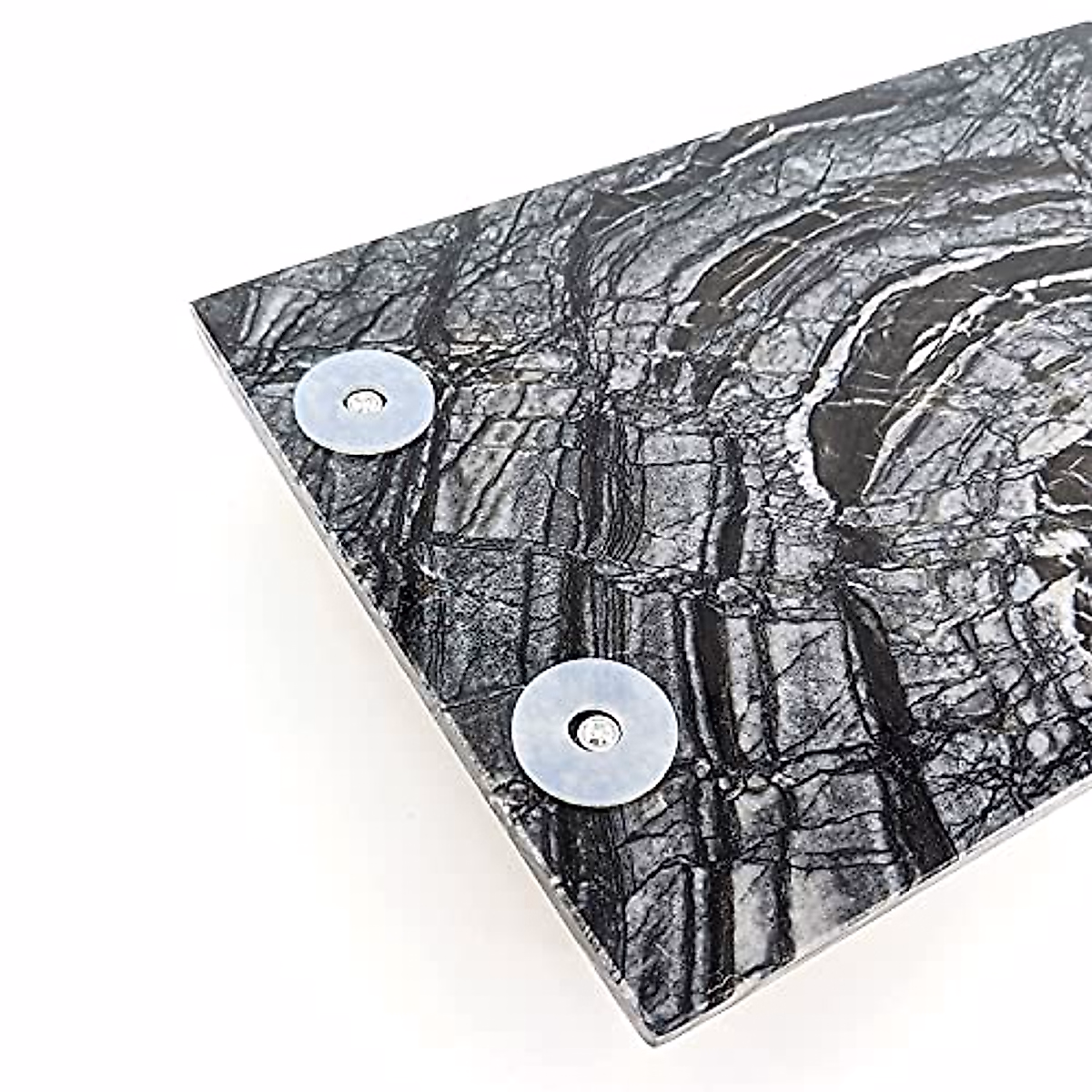 BustleDust Handmade Marble Decorative Tray with Golden Handles,Vanity Tray, Cosmetics Perfume Tray, Jewelery Diplay Tray, Dresser Organizer Tray(Black 11.8 x 7.9 x 0.39in)