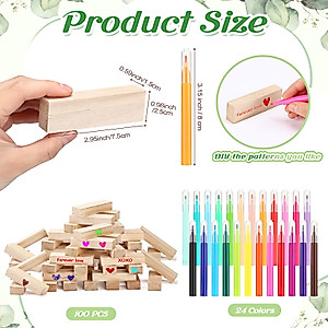 Nuanchu 125 Pcs Wedding Guest Book Alternative 100 Wooden Block Guest Book 24 Signing Pens Wedding Game Sign Wedding Decorations for Reception Bridal Shower Guest Book for Sign in