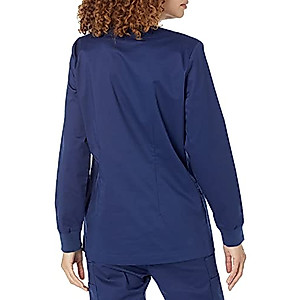 Amazon Essentials Women's Scrub Snap Jacket (Available in Plus Size), Dark Blue, Medium