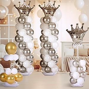 Balloon Column Stand Kit, Set of 4, 6.6 Feet Adjustable Height Balloon Tower Stand with Reusable Metal Telescopic Design for Birthday, Graduation,Baby Shower, Party Decoration andWedding