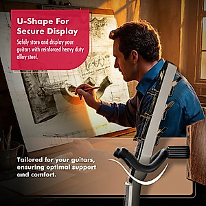 ClefArc Guitar Wall Mount 2 Pack, Black Walnut Guitar Wall Hangers, Guitar Picks, Pick Holder, Guitar Accessories, U-Shape Hardwood Guitar Hanger, Gifts for Guitarists, with 6 Assorted Guitar Picks