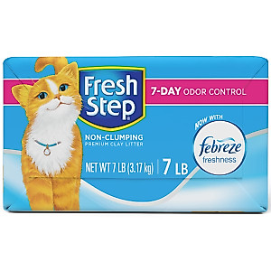 Fresh Step Non-Clumping Premium Cat Litter with Febreze Freshness, Scented - 7 Pounds (Package May Vary)