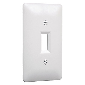 TayMac 4000W Paintable Single Toggle Light Wall Plate Cover, White, 1-Gang