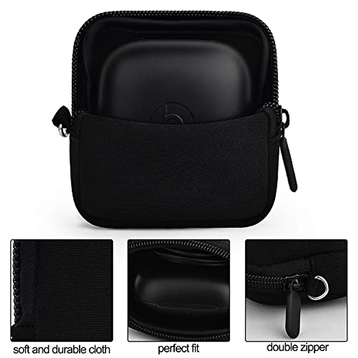 TOROTOP Case Compatible for Powerbeats Pro Case Cover,Anti-Lost & Shockproof Easy Carrying Silicone Case Accessories with Keychain and Soft Portable Storage Travel Carrying Case (Black)