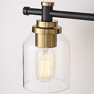 SOLFART Vintage Bathroom Vanity Light Over Mirror Globe Vanity Light Fixtures for Bathroom Glass Shade Bath Fixtures 3 Lights