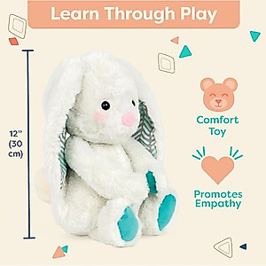 B. toys- B. softies- 12" Plush Bunny– Soft & Cuddly Plush Bunny – Huggable Stuffed Animal Rabbit Toy – Washable- Happy Hues- Peppy Mint Bunny- 0 Months +
