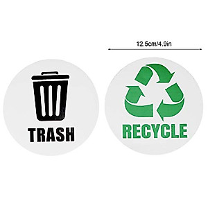Jeanoko 18/Set Recycle Decal Recycle Sticker Trash Label Sticker Waterproof Trash Classification Sticker for Cans Garbage Containers Bin