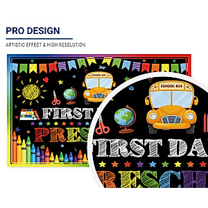 Allenjoy Back to School Backdrop for Kids Children First Day of Preschool Kindergarten Chalkboard Classroom Teachers and Students Party Supplies Decorations Banner Photo Booth Prop Background