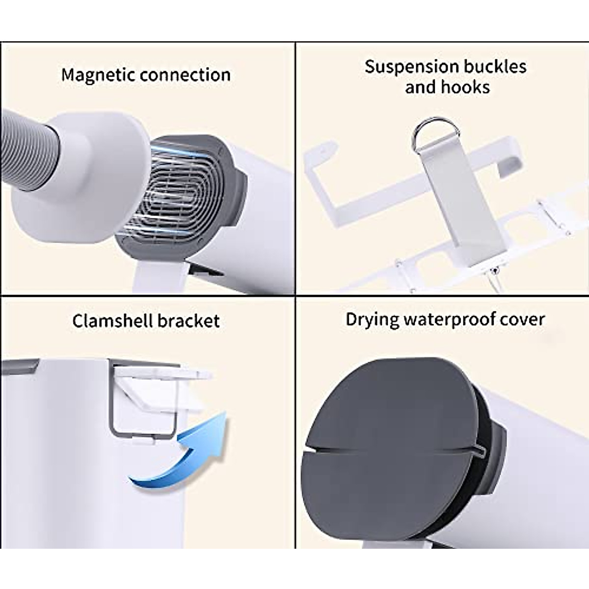 OCTIDE Multifunctional Portable Dryer, Shoe Dryer, Quilt Dryer, with Hand Warmer, Foldable, Intelligent Timing, Suitable for Home, Travel, Dormitory, 600W High Power.