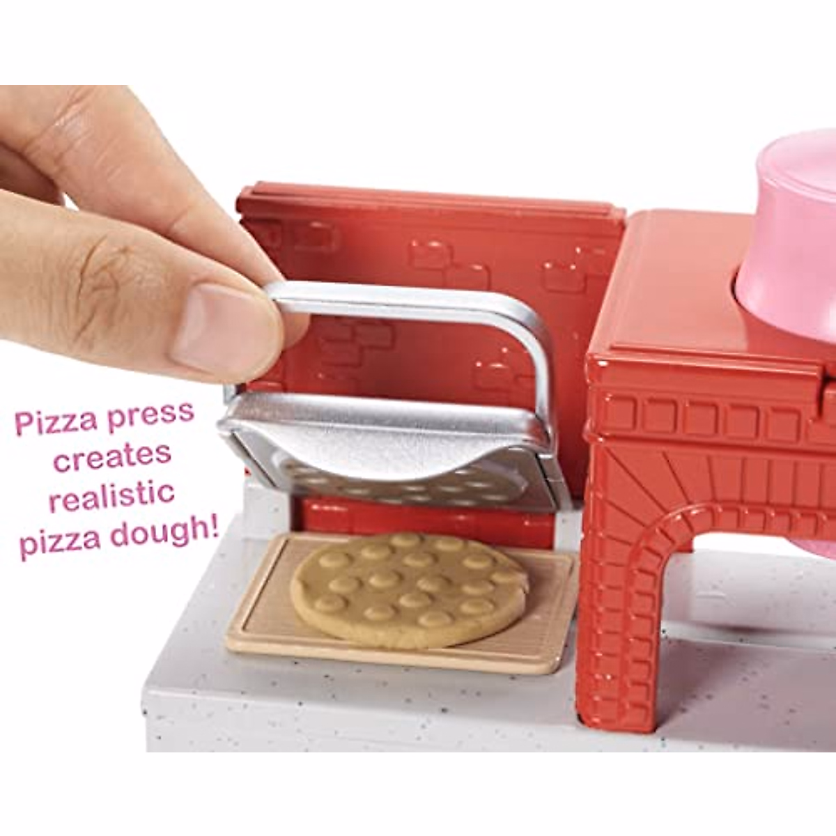 Barbie Pizza Chef Doll & Playset, Toy Oven & Counter with Sliding Conveyer Belt, Molds, 3 Dough Colors & Accessories (Amazon Exclusive)