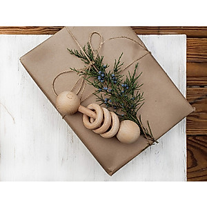 Baby Wooden Toy Rattle Natural Untreated 3 Ring Wooden Teether Toy Montessori Small Wooden Classic Baby MarcusRattle