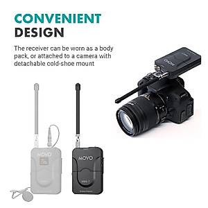Movo WMX-7 RX Wireless Receiver for WMX-7 VHF Wireless Microphone System (Receiver Only)- Wireless Receiver for Handheld Microphones, Lavalier Mic Transmitters- Bodypack Receiver for Events, Recording