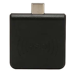Mobile Phone Card Reader, Portable Contactless Smart Card Reader, 0.2s Fast Card Reading, 125Khz RFID ID Card Reader with USB Interface Support PC Phone Tablet(Black)