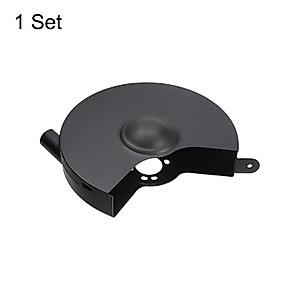 HARFINGTON Bench Grinder Wheel Inner and Outer Left Guard Cover 9.84" Carbon Steel Left Guard Cover Shroud Set with Screw for Bench Grinder Polisher, Black
