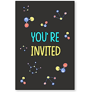 Cute Science Theme Birthday Invitations with Envelopes Set of 20 Experiment Mad Science Party Invites