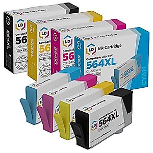 LD Compatible Ink Cartridge Replacements for HP 564XL High Yield (Black, Cyan, Magenta, Yellow, 4-Pack)