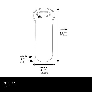 BUILT 1-Bottle Stain Resistant Neoprene Wine/Water Bottle Carry Tote, Black