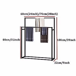 Freestanding Towel Rack 2 Tiers Hand Towel Holder Organizer for Bathroom Accessories,Metal Towel Rack Stand Towel Drying Rack,Sturdy and Rust-Resistant,Gold,60cm(24inch)