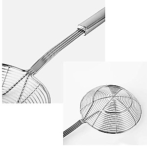 TENTA TENTA KITCHEN Solid Stainless Steel Spider Strainer Skimmer Ladle for Cooking and Frying, Kitchen Utensils Wire Strainer Pasta Strainer Spoon. (7 inch 1pc)