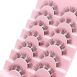 Veleasha Lash Clusters 3D Fluffy & Wispy DIY Individual Lashes Handmade & Lightweight False Eyelashes 7 Pairs Pack Natural Look Eyelashes (Cluster 01)