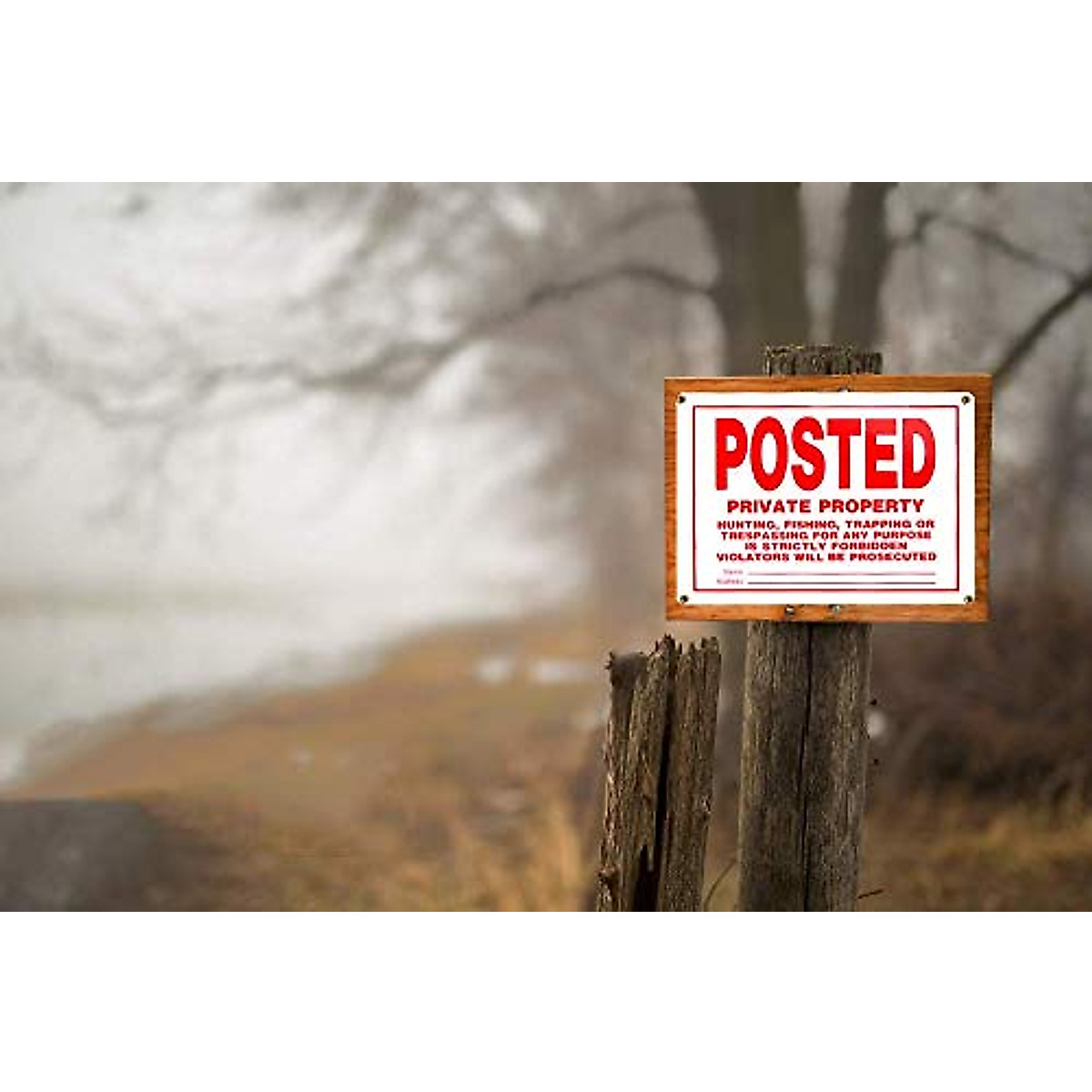 Posted No Trespassing Signs Private Property Mate No Hunting Sign 10x14 Inch Rust Free Aluminum,UV Ink Printing,Indoor or Outdoor Use(4 Pack)