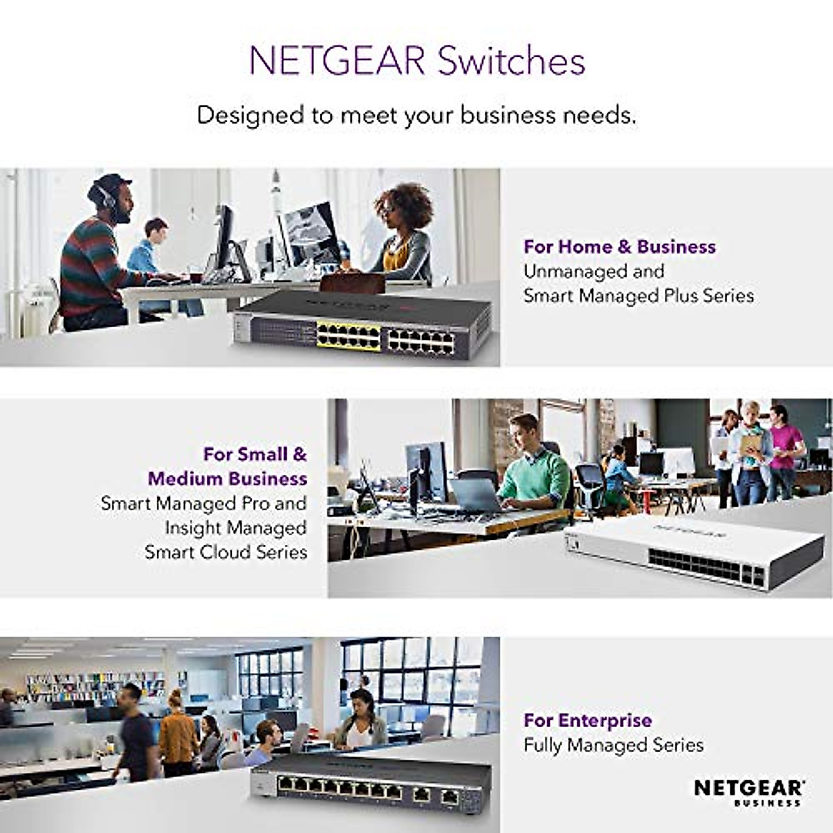 NETGEAR 16-Port Gigabit Ethernet Unmanaged PoE Switch (GS516UP) - with 8 x PoE+ and 8 x PoE++ @ 380W, Desktop/Rackmount, and ProSAFE Lifetime Protection