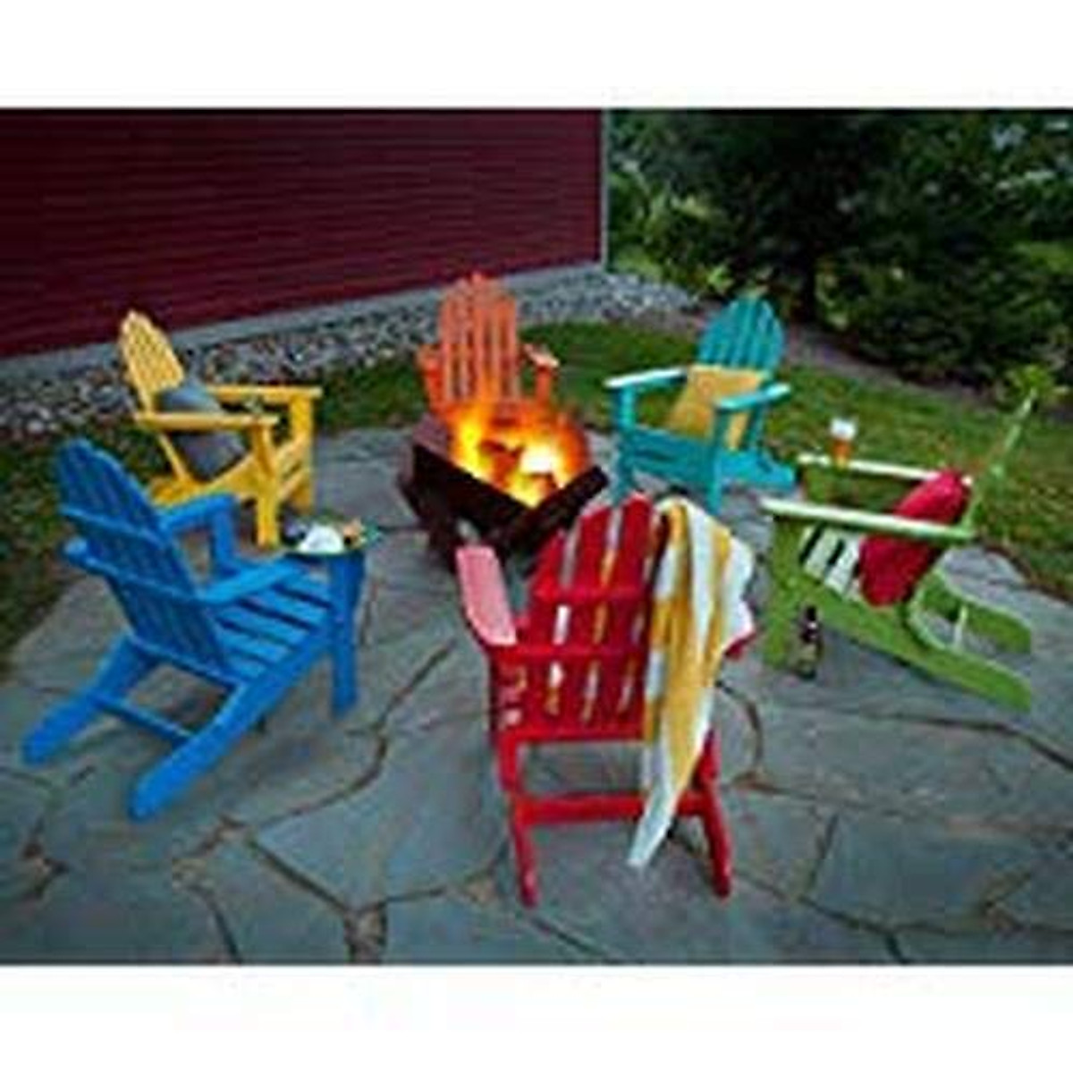 POLYWOOD AD5030SR Classic Folding Adirondack Chair, 38.5" H x31.25 W x 33.5" D, Sunset Red